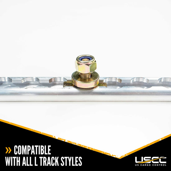 L-Track Double Lug Threaded Stud Fitting | 5,500 lbs. Break Strength