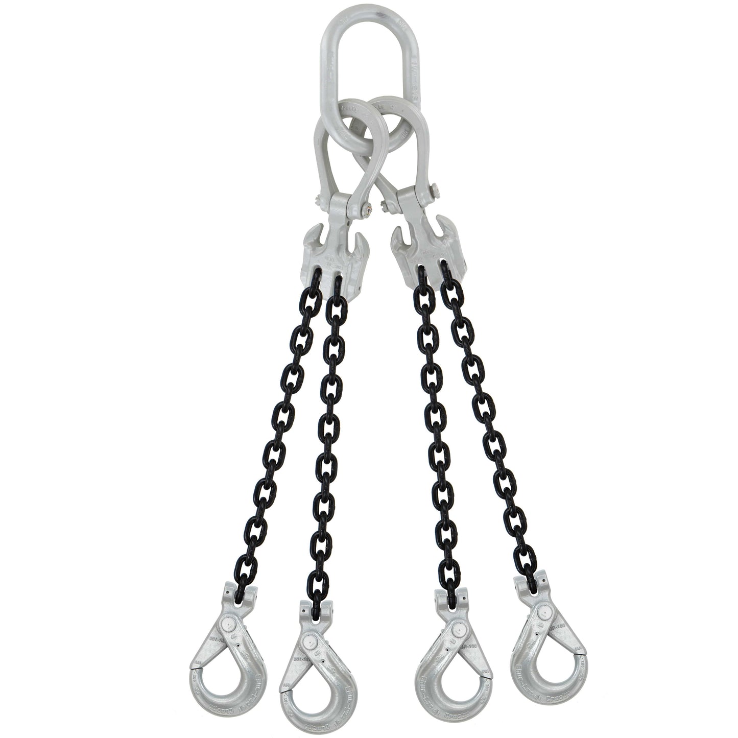 9/32" x 15' Domestic 4 Leg Adjustable Chain Sling w/ Crosby Self ...