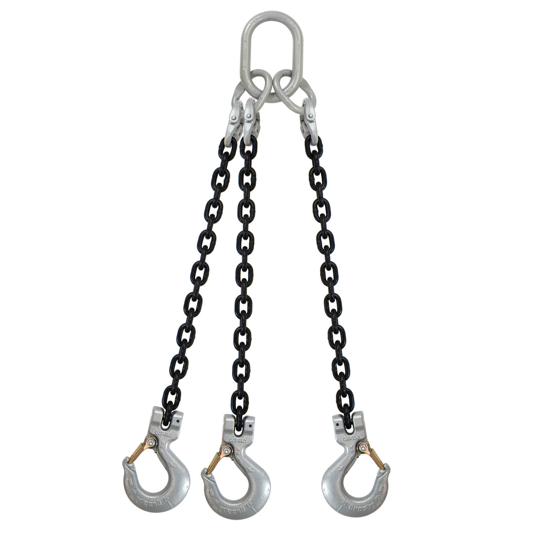 9/32" x 3' Domestic 3 Leg Chain Sling w/ Crosby Sling Hooks - G100