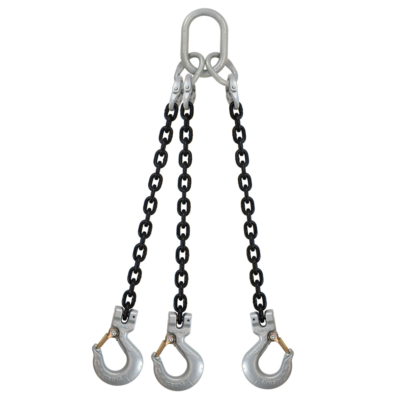 9/32" x 3' Domestic 3 Leg Chain Sling w/ Crosby Sling Hooks - G100
