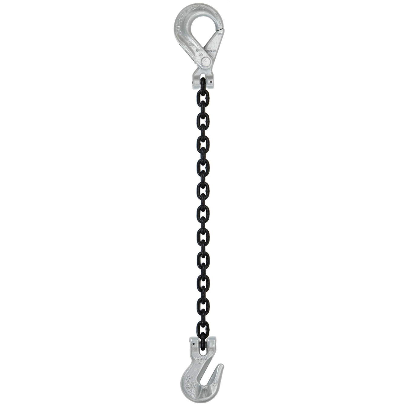 5/8" x 20' Domestic 1 Leg Chain Sling w/ Crosby Grab & Self-Locking Hooks