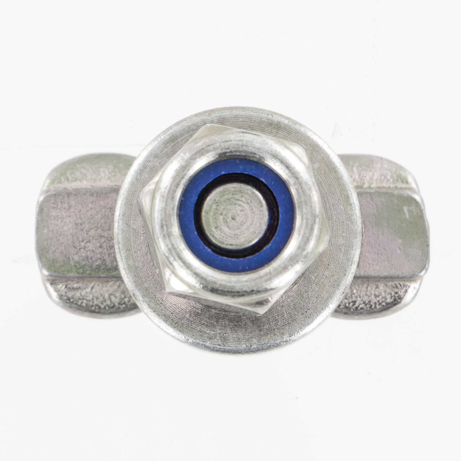 Double Lug Threaded Stud Fitting for L-Track | White Zinc Finish