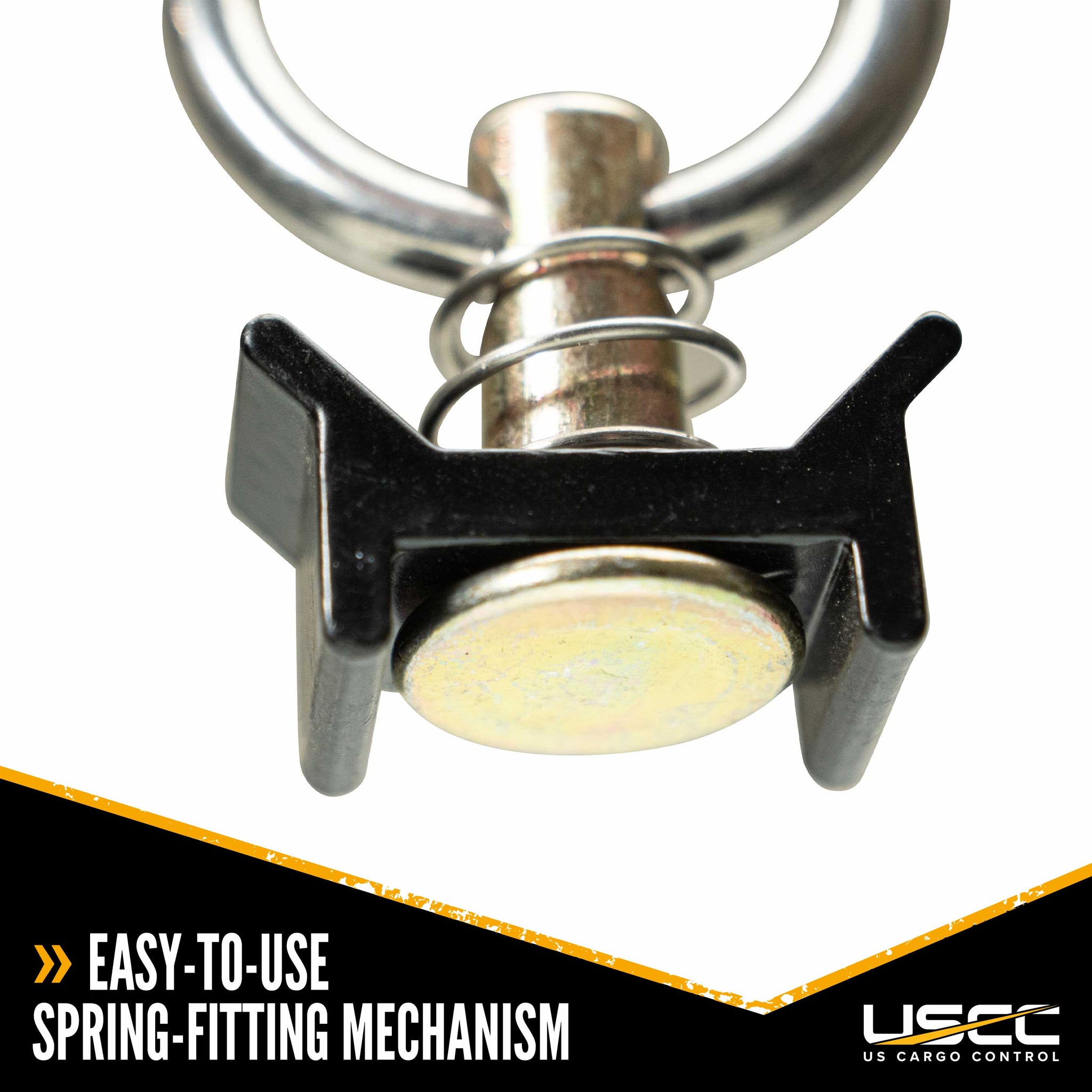 L-track Single Stud Fitting w/ Stainless Steel Round Ring - Black ...