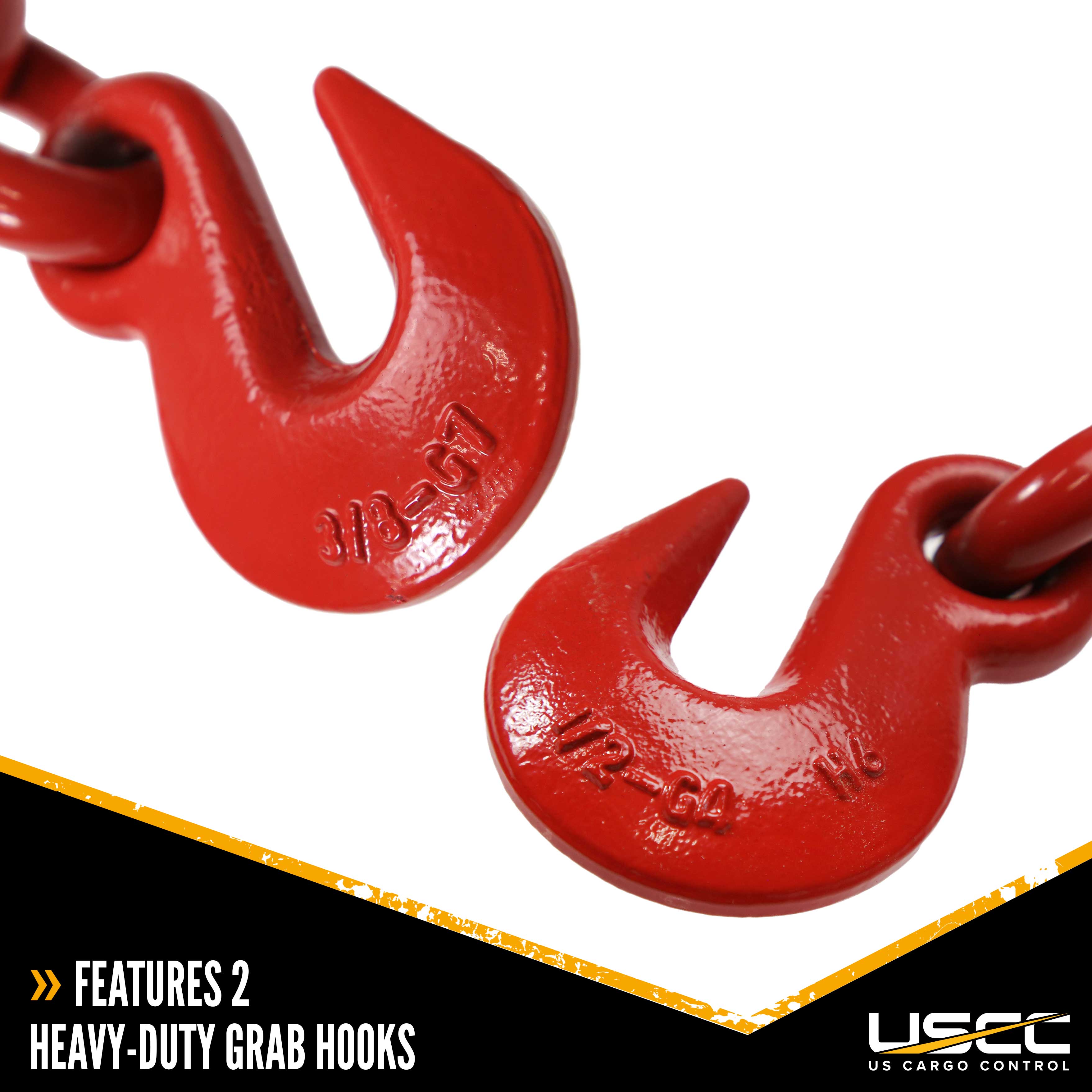 3/8" - 1/2" Chain Binders (2 Pack) - Ratcheting Chain Binders