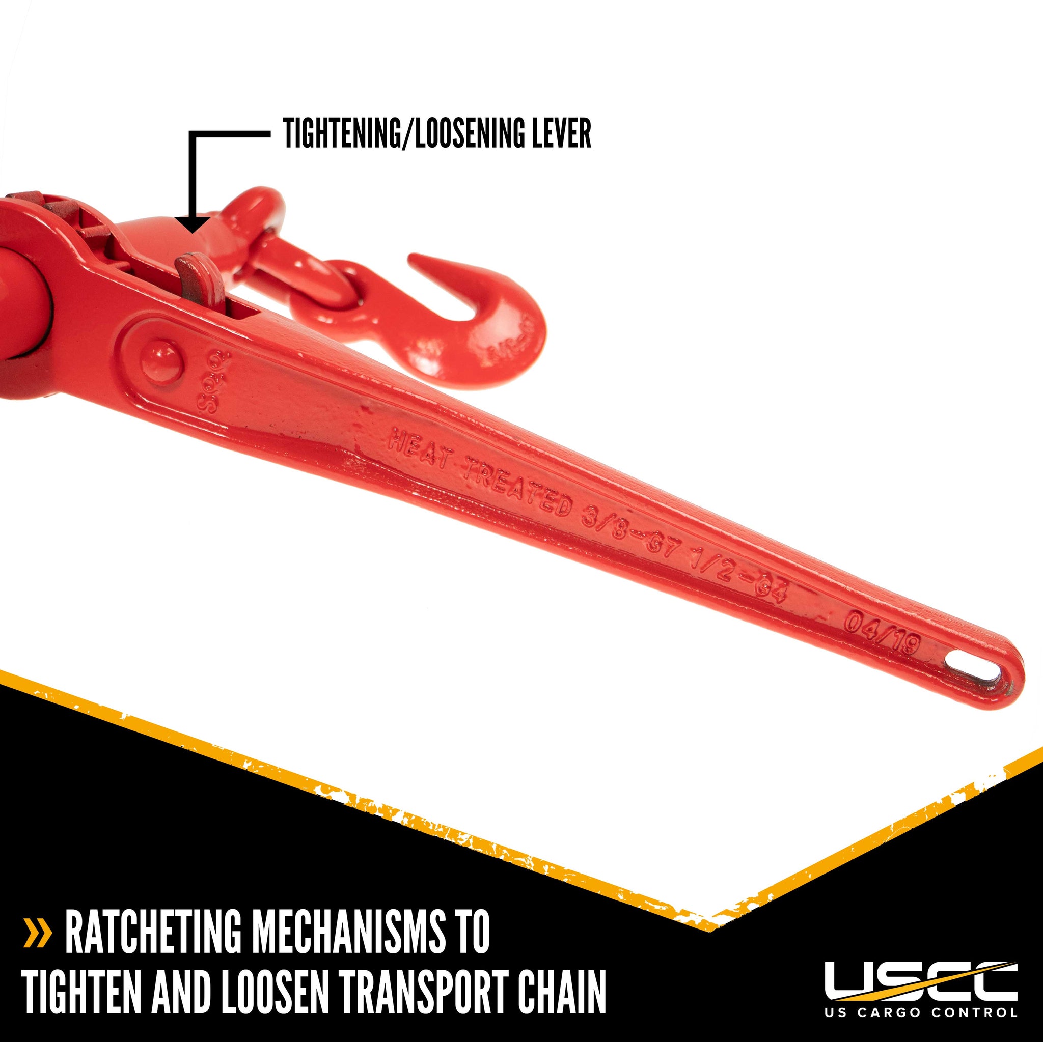 3/8" - 1/2" Chain Binders (2 Pack) - Ratcheting Chain Binders
