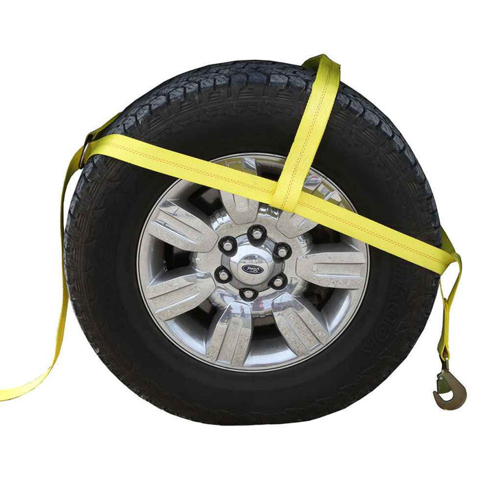 Adjustable Tow Dolly Basket Strap with 2" Top Strap and Twisted Snap Hook